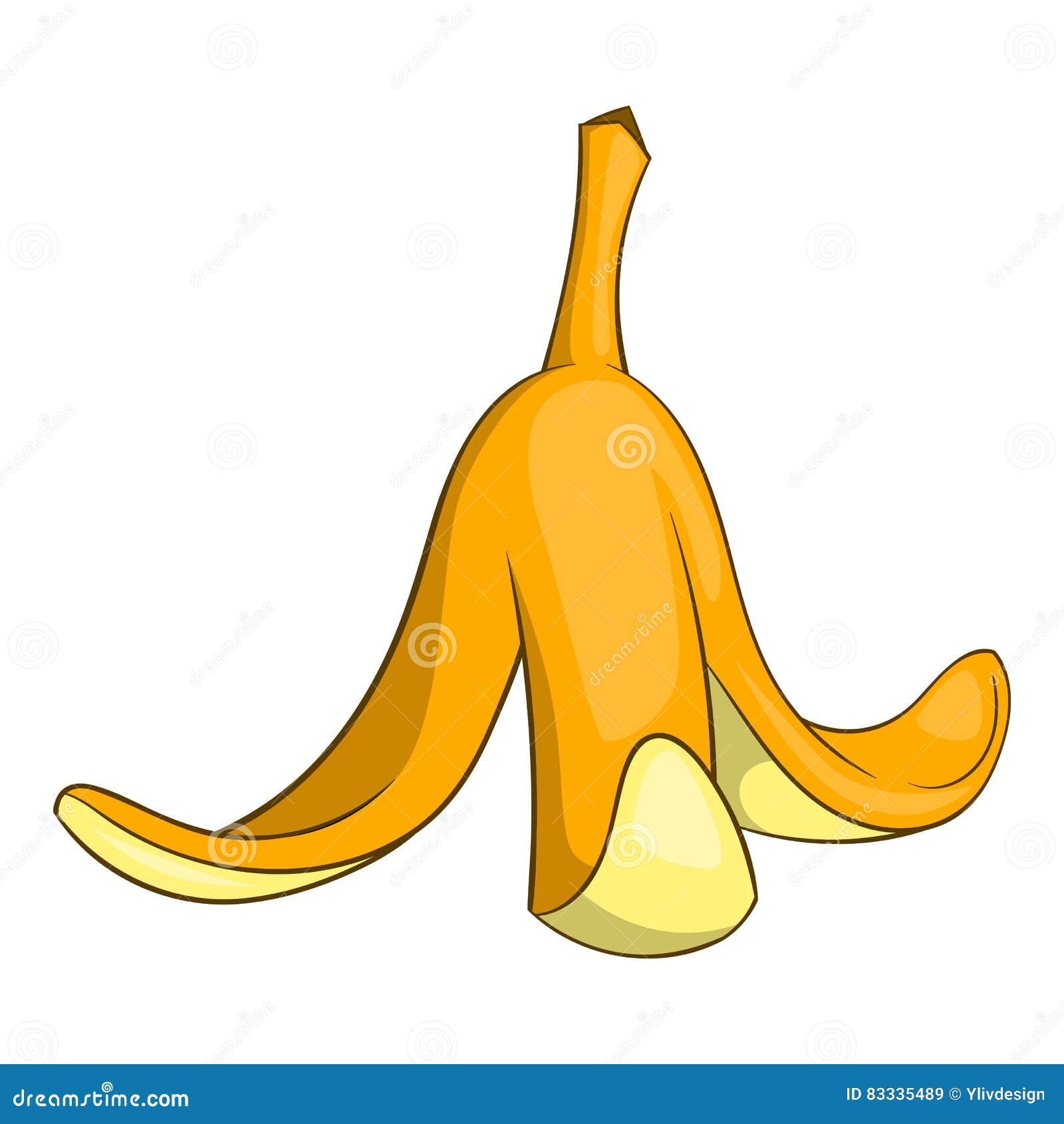 Banana Peel Icon Cartoon Style Stock Vector Illustration Of