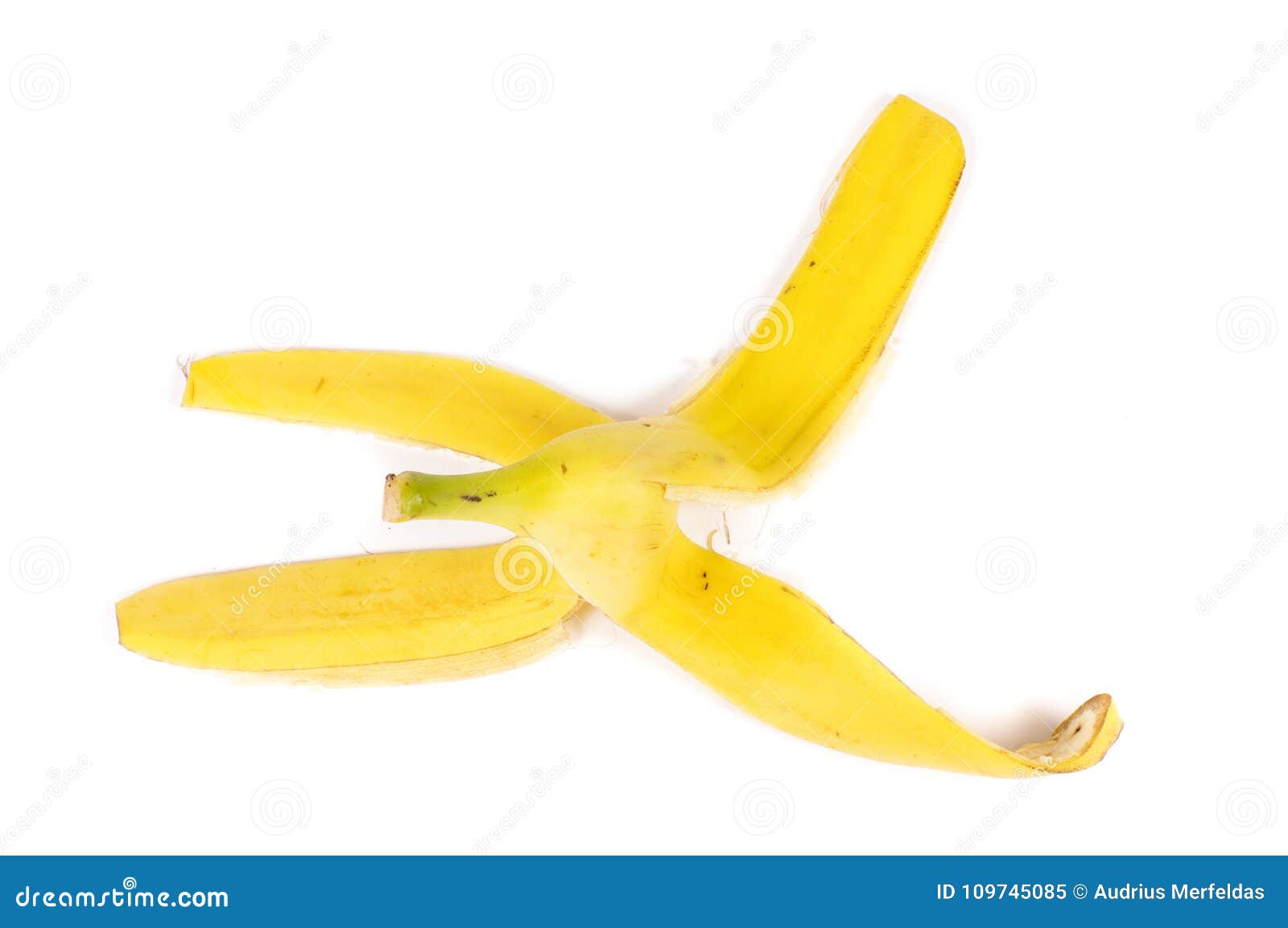 Banana Peel Isolated on the White Background Stock Image - Image of ...