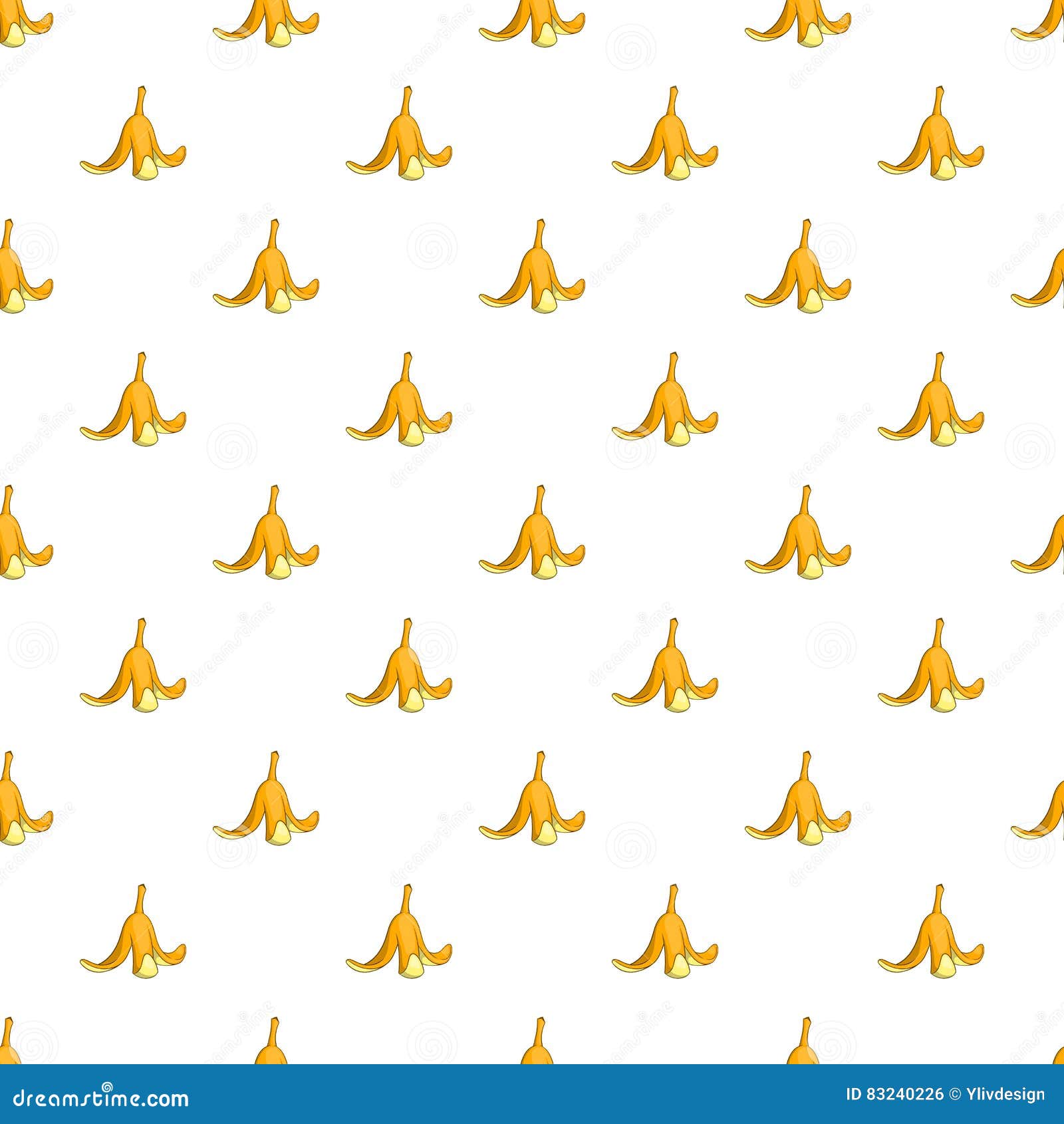 Banana Peel Pattern, Cartoon Style Stock Vector - Illustration of ...
