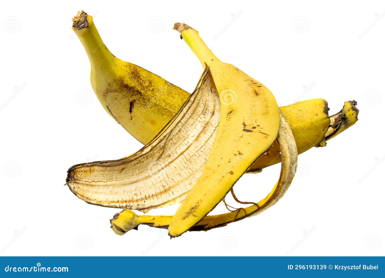 Banana Peel on White Isolated Background Stock Image - Image of ...