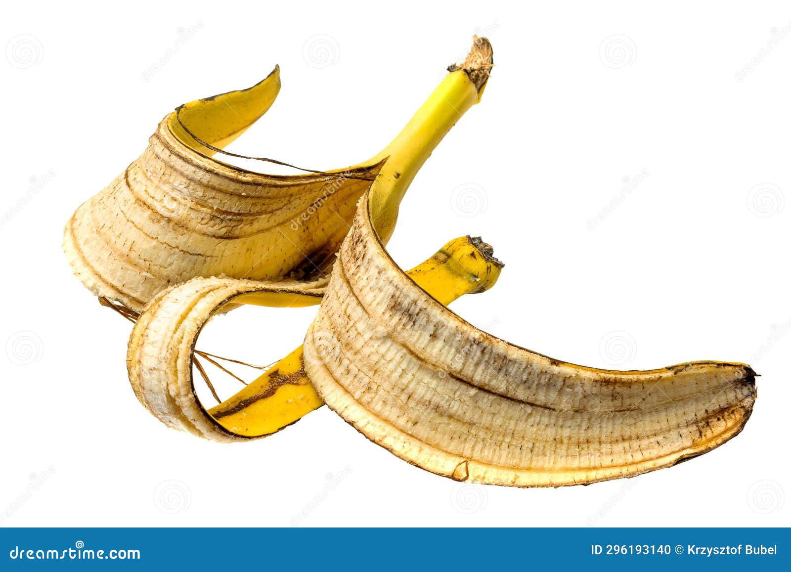 Banana Peel on White Isolated Background Stock Photo - Image of empty ...