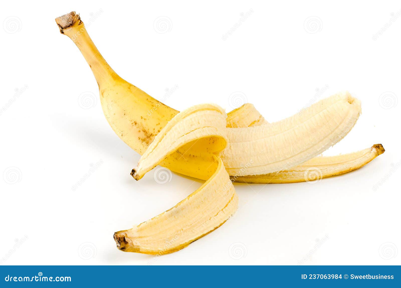 Banana Pelada De Fondo Blanco Foto de archivo - Imagen de fondo, blanco ...