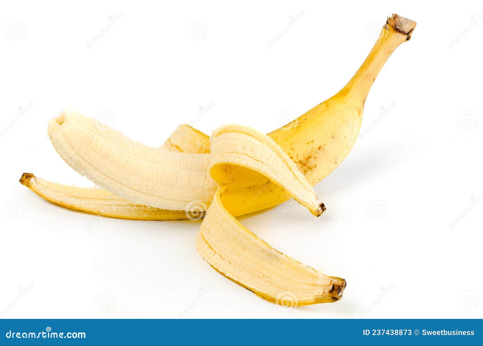 Banana Pelada De Fondo Blanco Imagen de archivo - Imagen de fondo ...