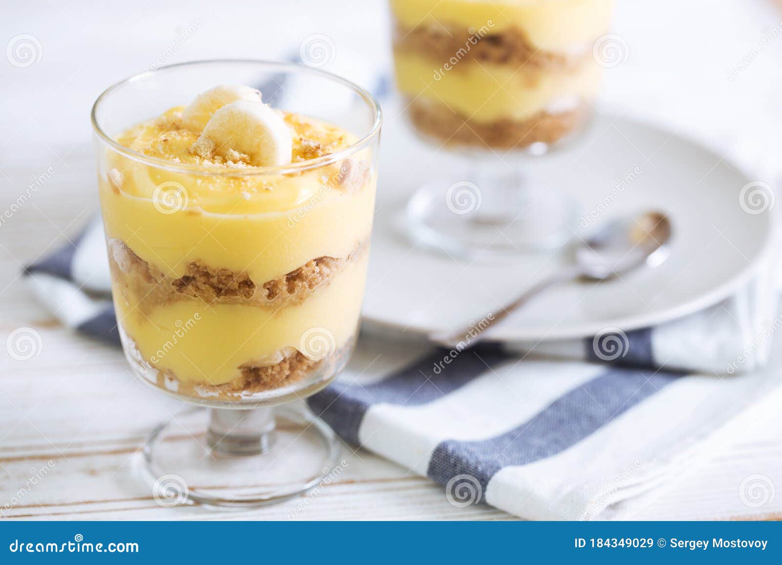 Banana Pudding for Breakfast Stock Image - Image of background, meal ...