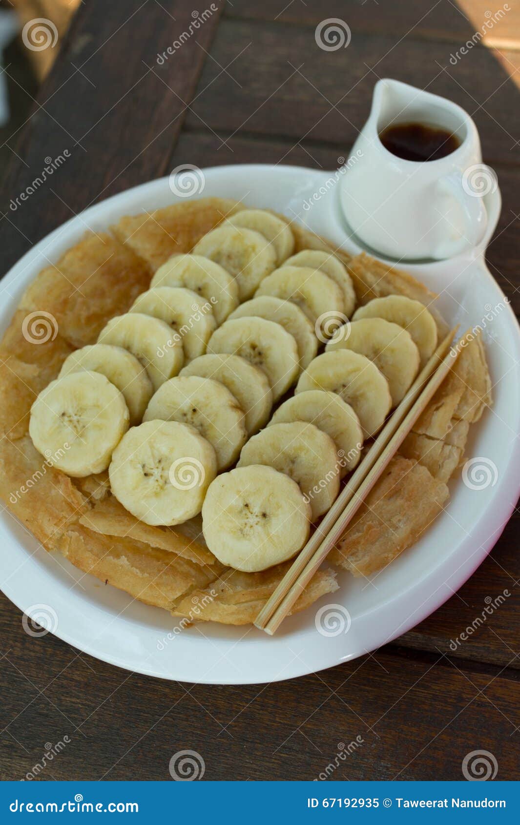 The Banana Roti with Honey. Stock Image - Image of honey, milk: 67192935