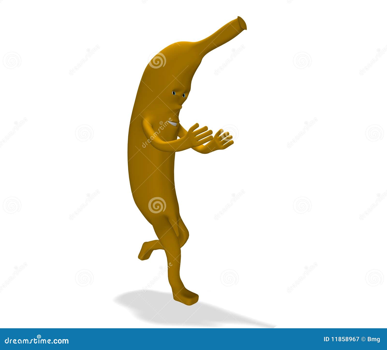 Banana runs stock illustration. Illustration of white - 11858967