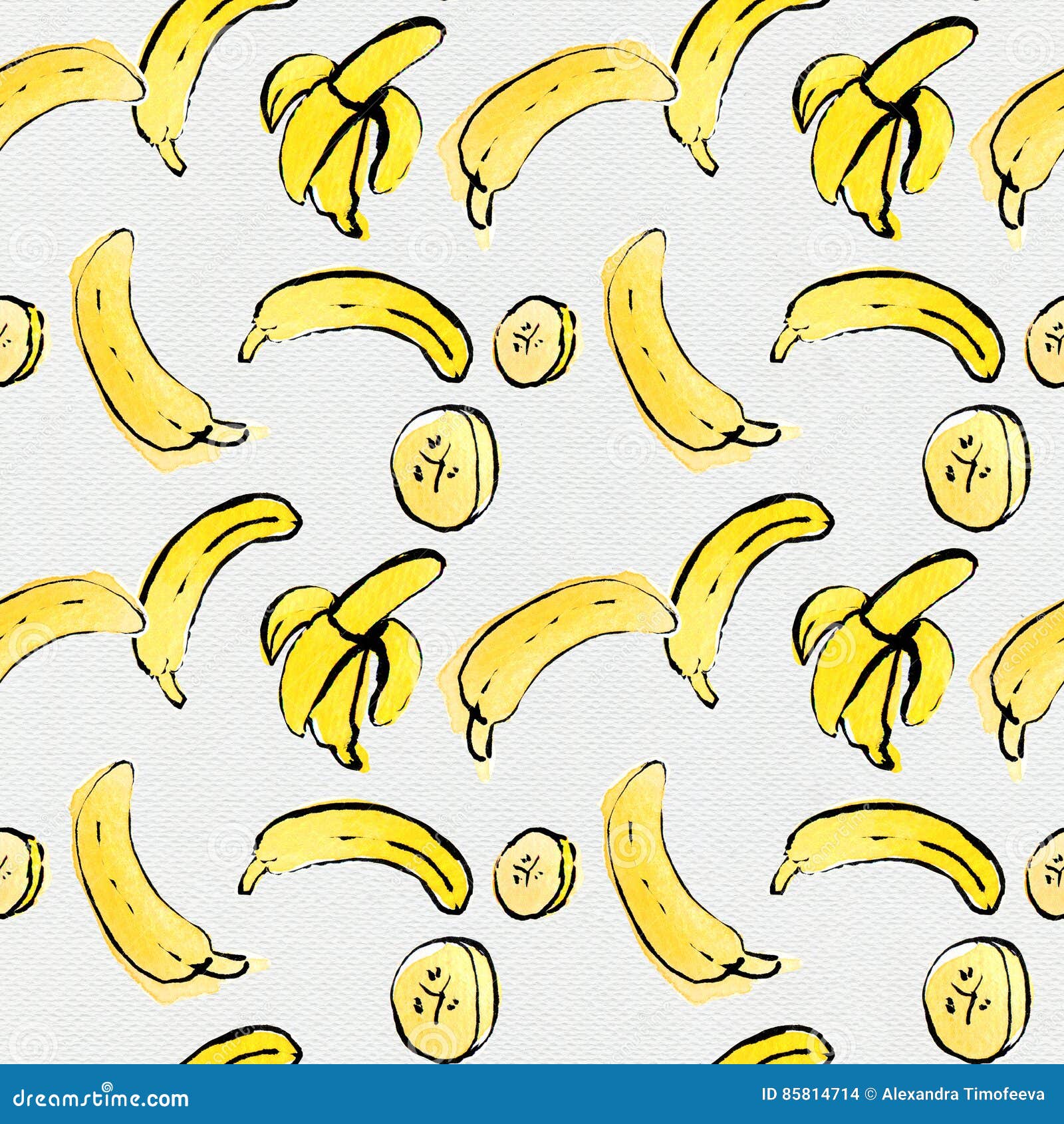 Banana Seamless Pattern on Paper Texture Stock Illustration ...