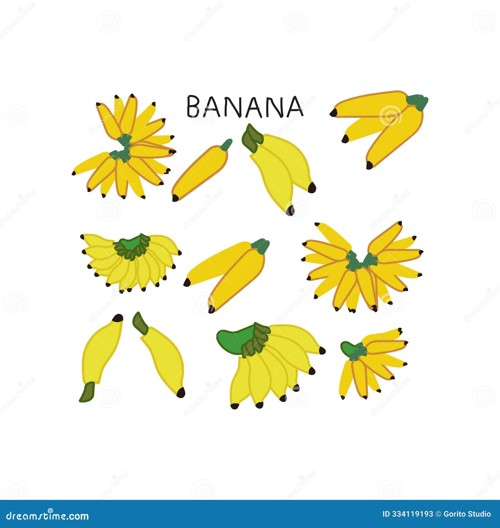 Banana Set Vector Illustration Designs Stock Vector - Illustration of ...