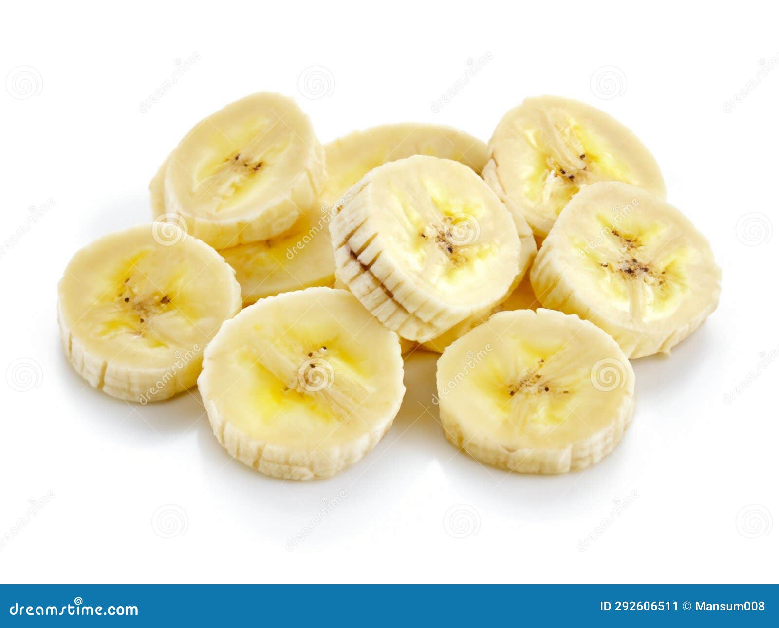 Banana Slices Isolated on a White Background Stock Image - Image of ...