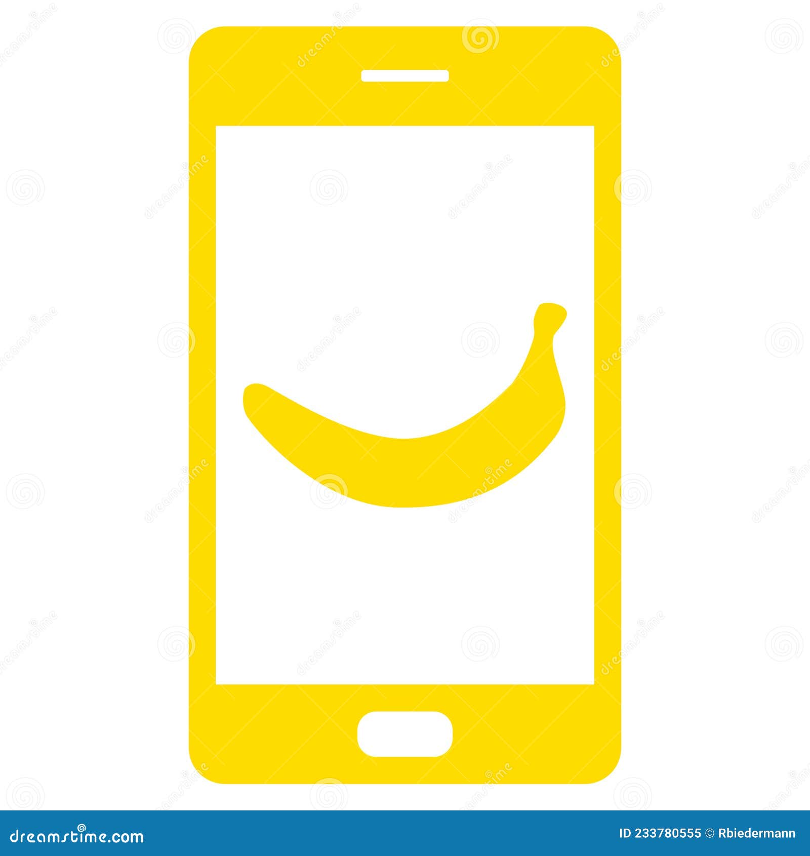 Banana and smartphone stock vector. Illustration of graphic - 233780555