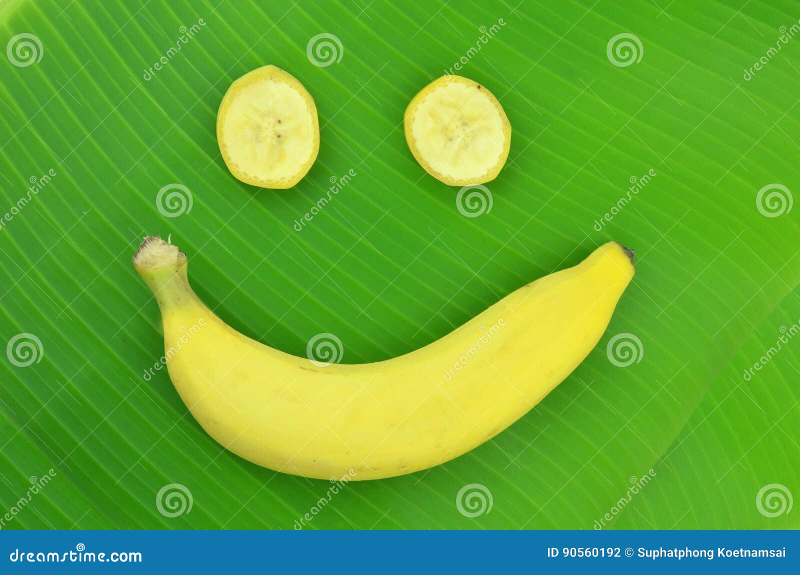 Banana is a smile. stock photo. Image of calories, fruit - 90560192