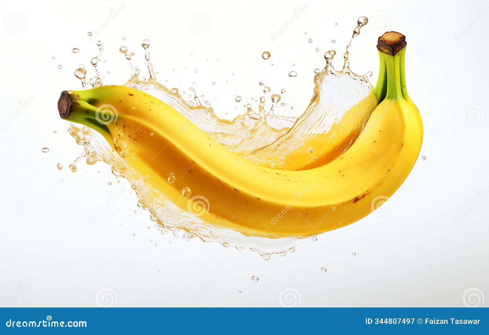 Banana with Splash on Transparent Background Stock Illustration ...