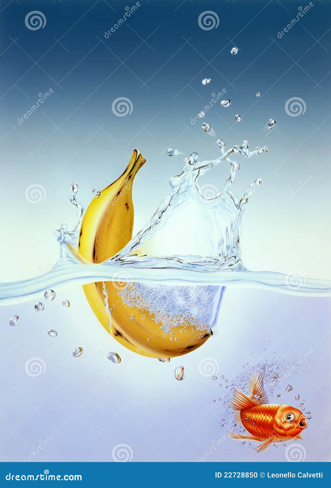 Two Fish Scared Of Dangerous Shark Stock Illustration | CartoonDealer ...