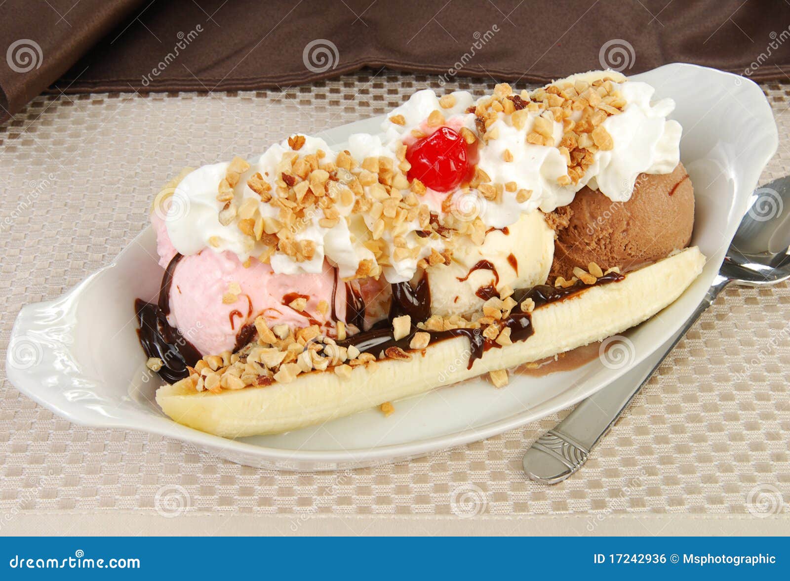 Banana split stock photo. Image of fruit, split, chocolate - 17242936
