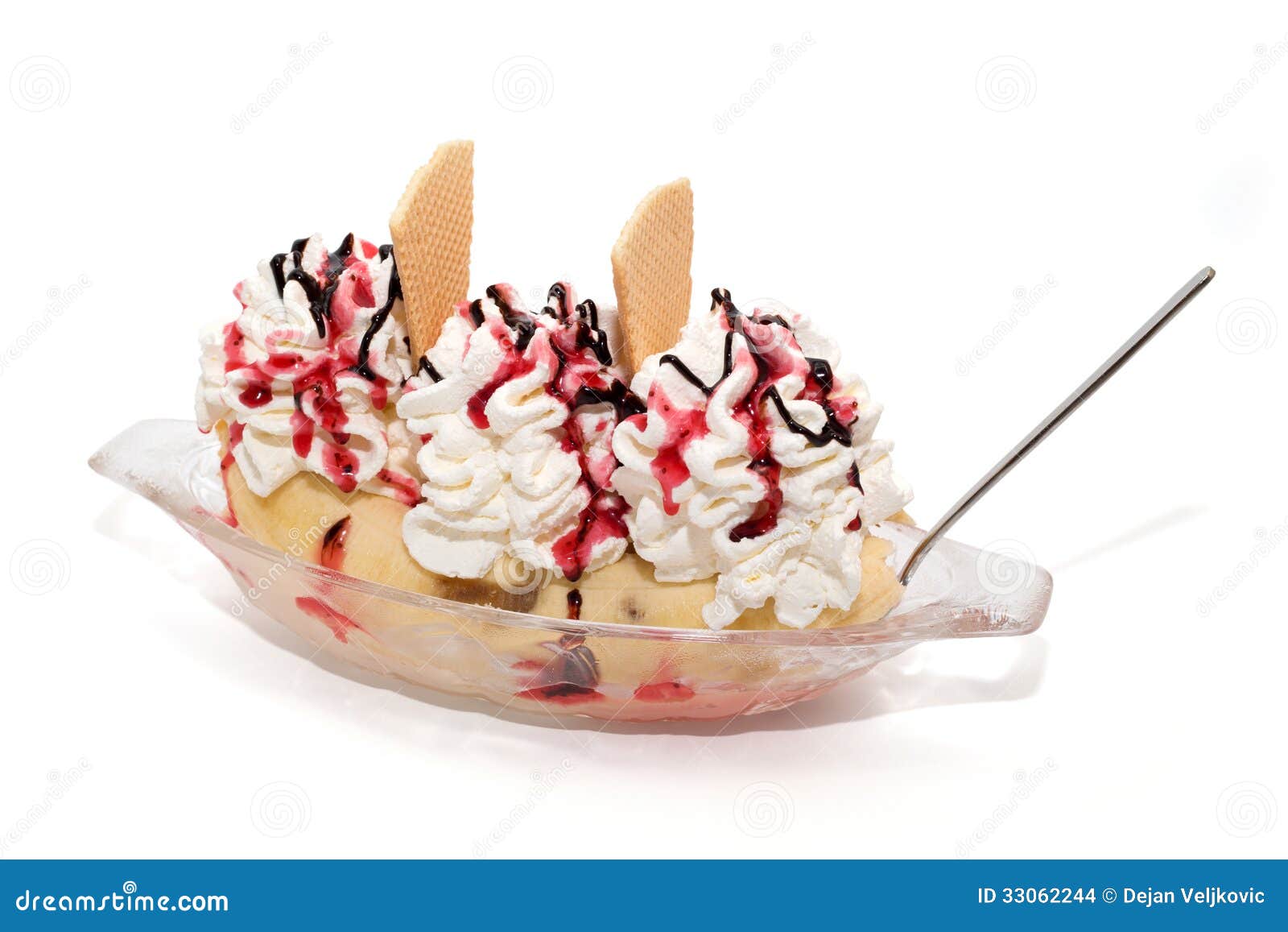 Banana Split Isolated Stock Images - Image: 33062244