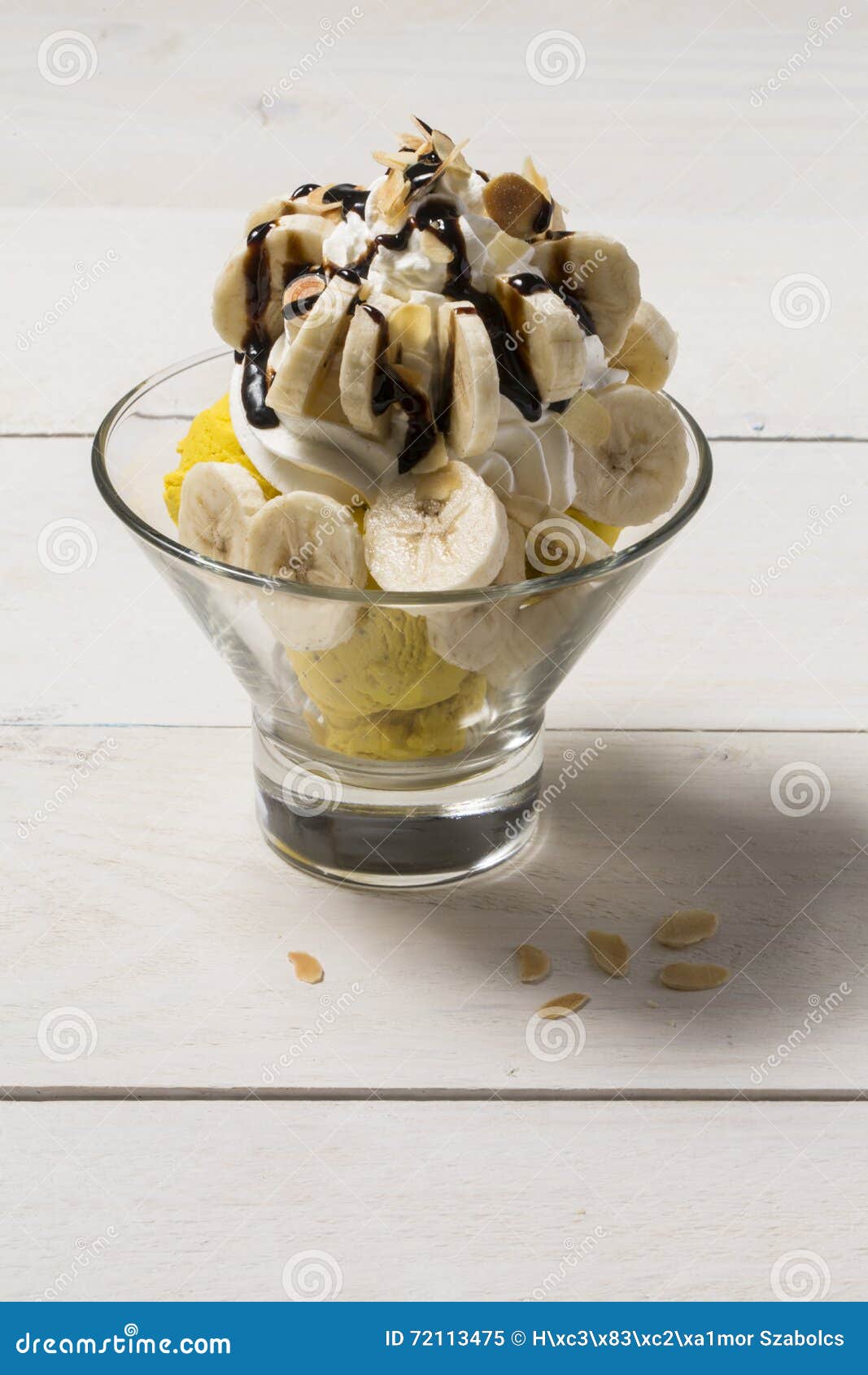 Banana split for menu card stock image. Image of cold - 72113475