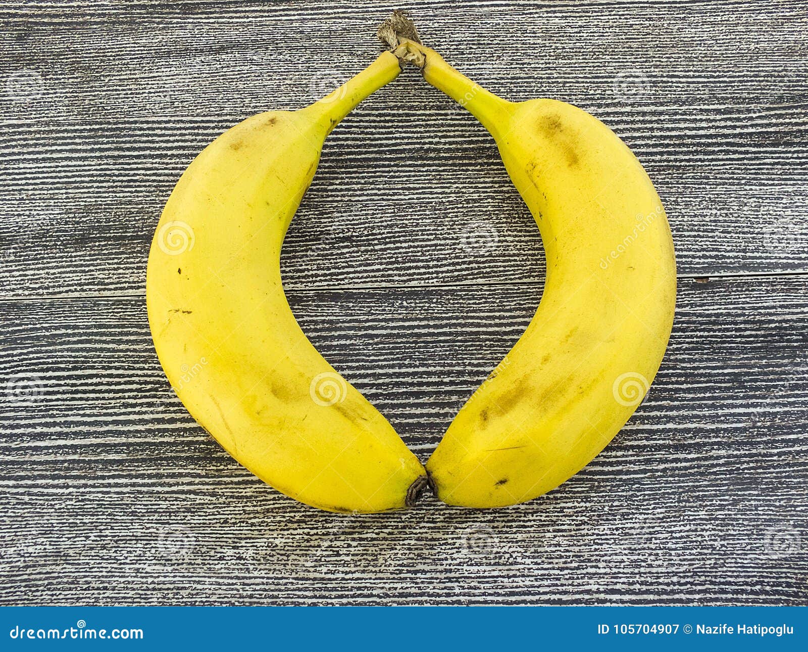 Banana Standing on the Wooden Floor in Interesting Ways Stock Image ...