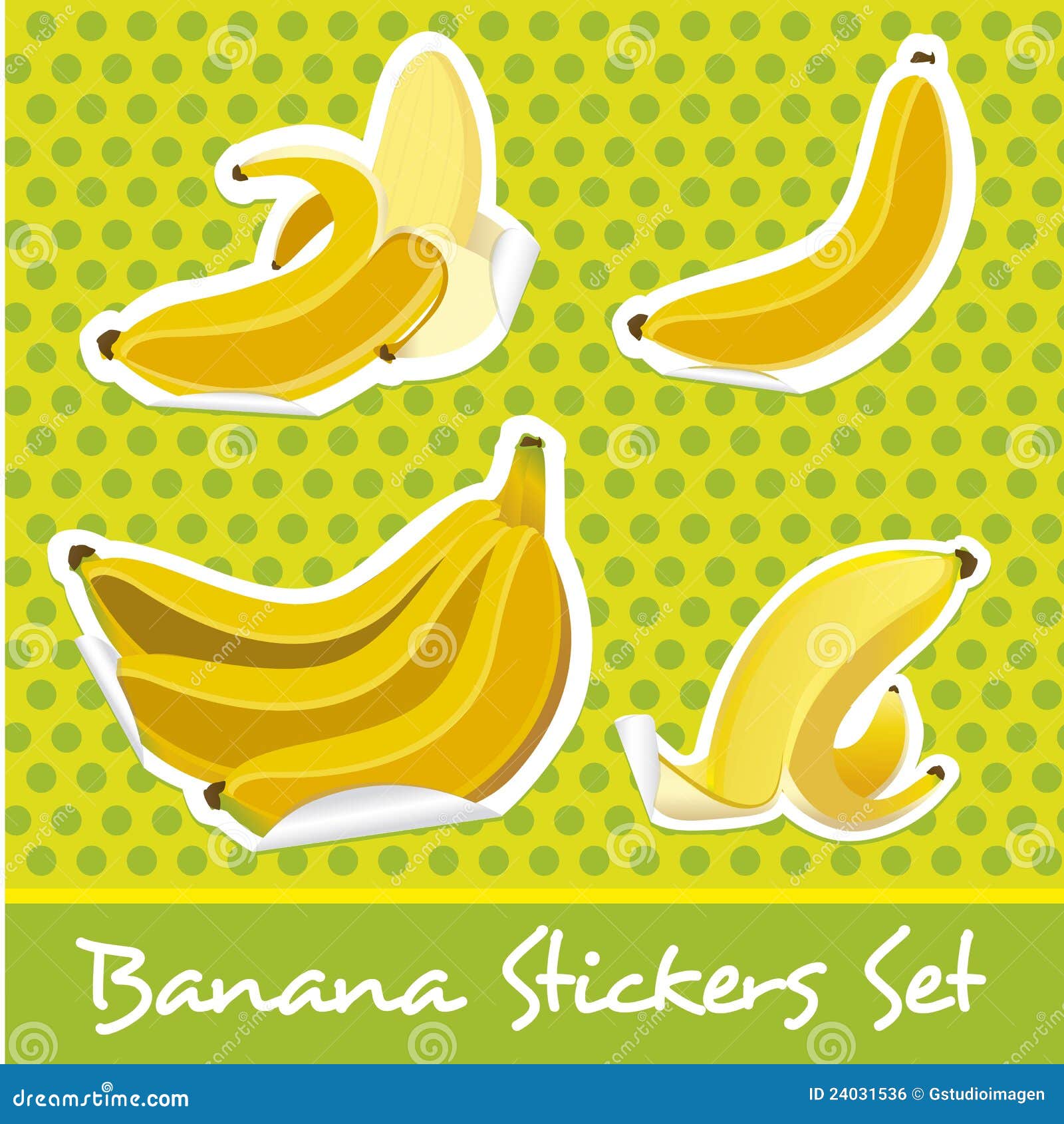 Banana sticker set stock vector. Illustration of label - 24031536