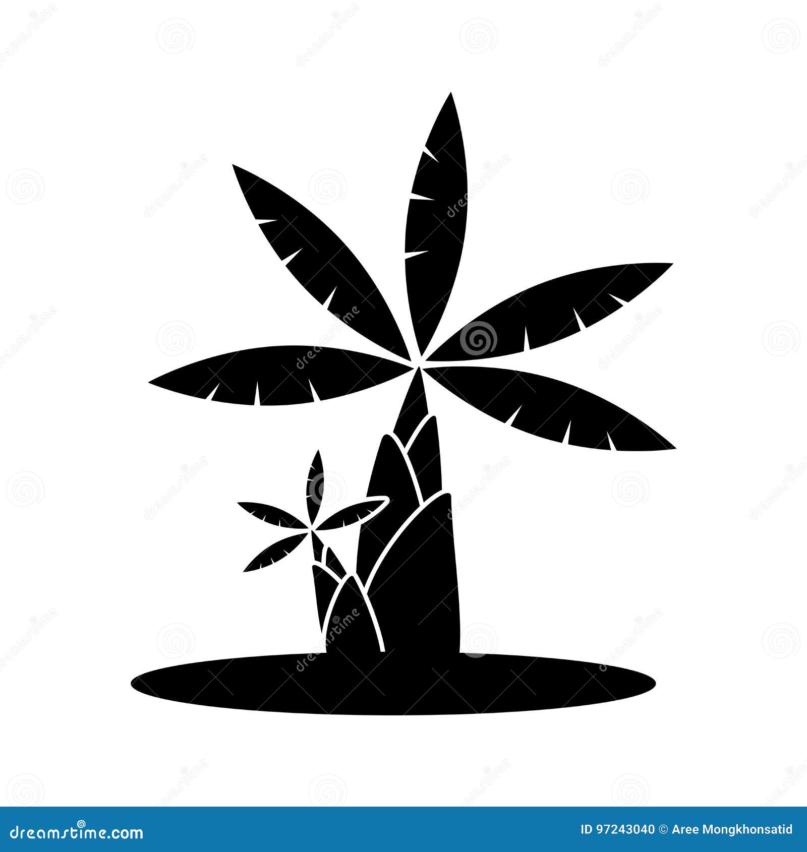 Banana tree icon stock vector. Illustration of engraving - 97243040