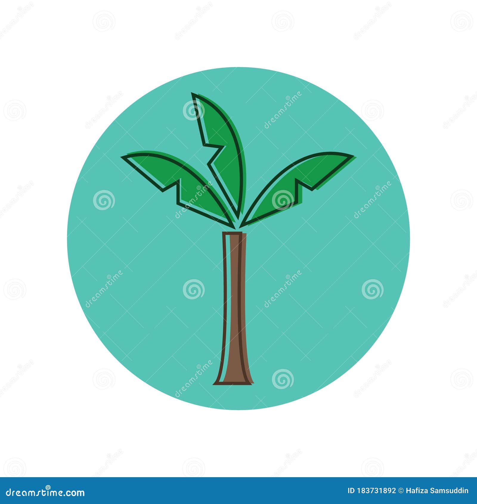 Banana Tree. Vector Illustration Decorative Background Design Stock ...