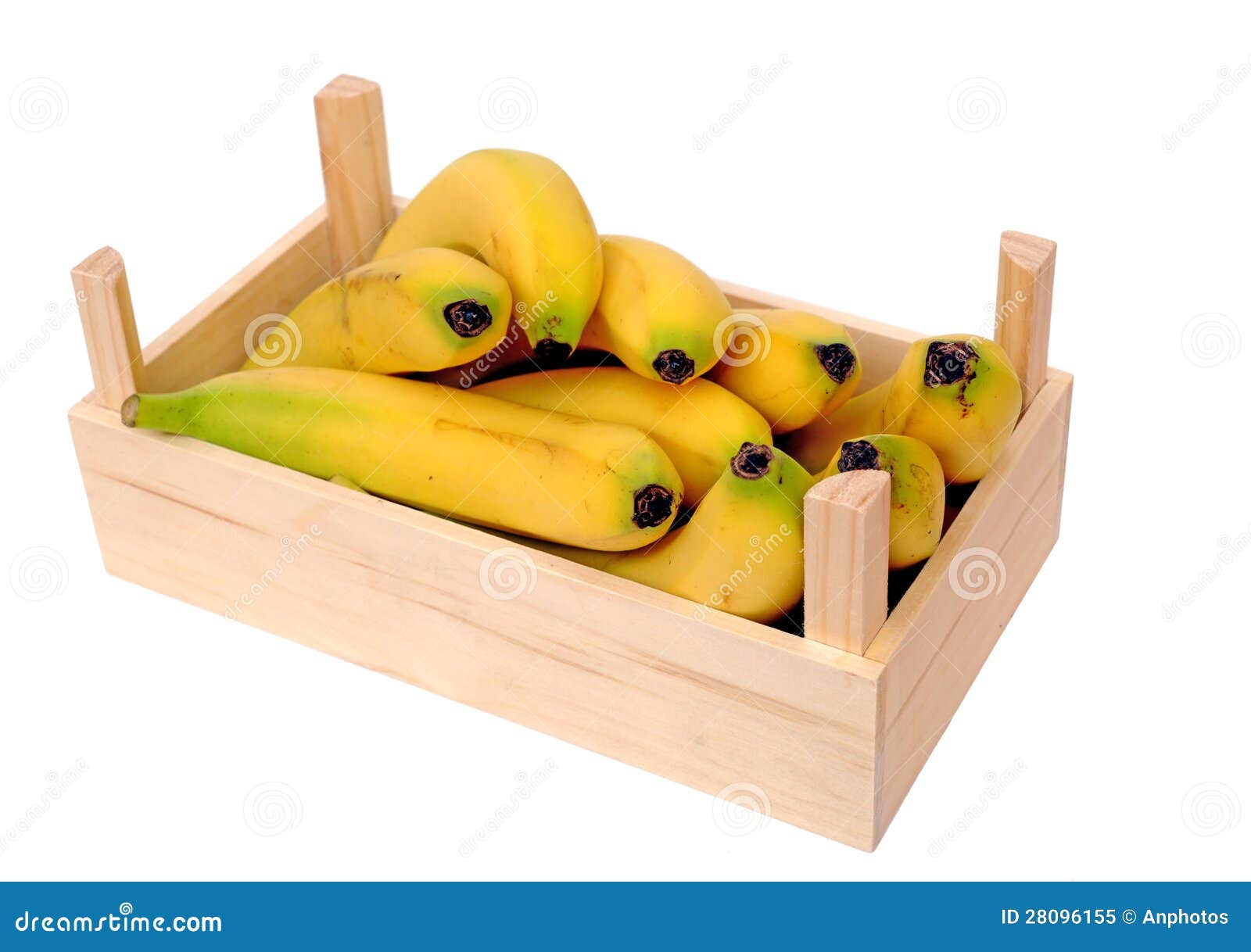 Banana in wooden case stock image. Image of yellow, wood - 28096155
