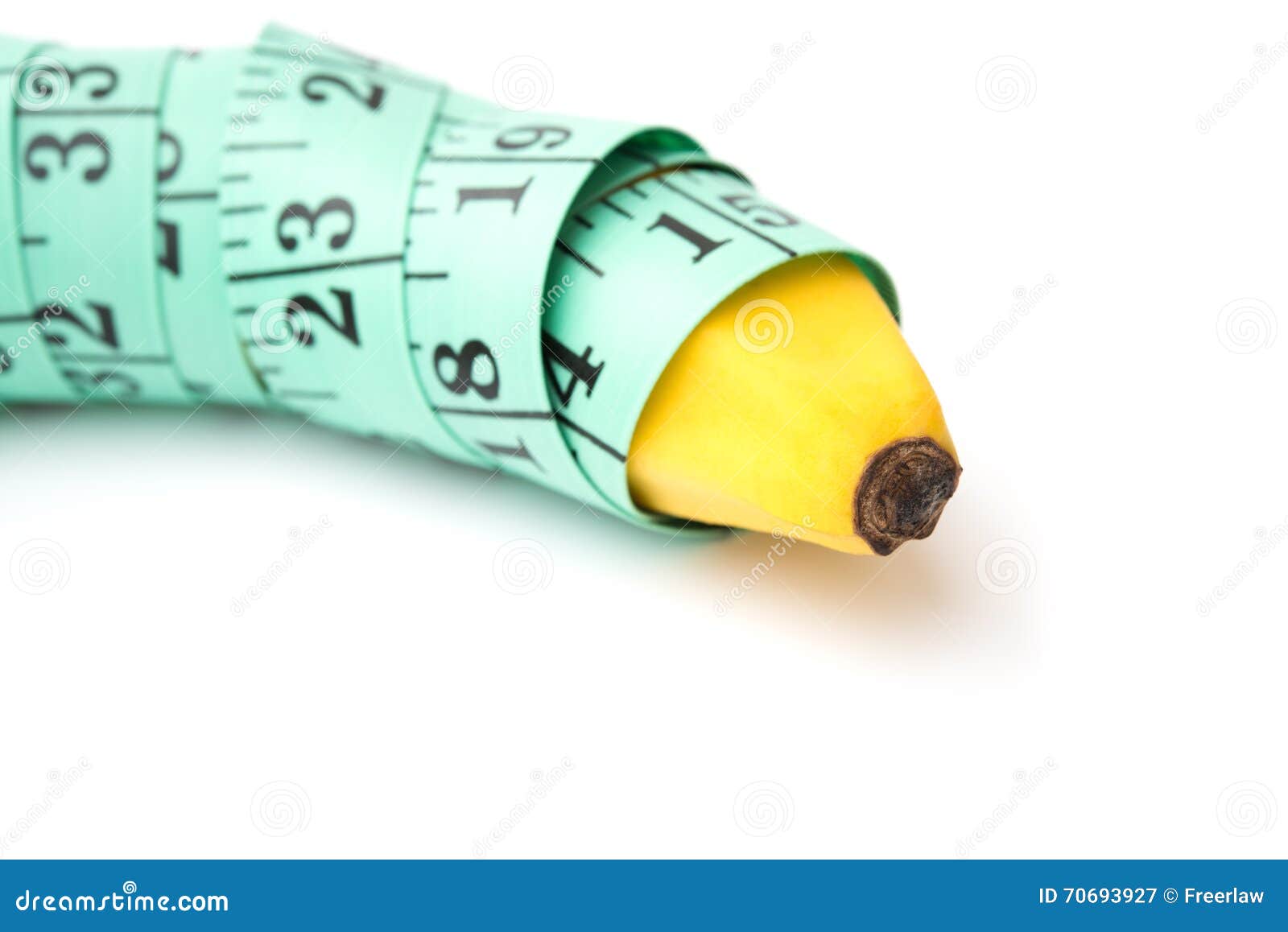 Banana Wrapped with Measuring Tape Stock Image - Image of diet, fresh ...