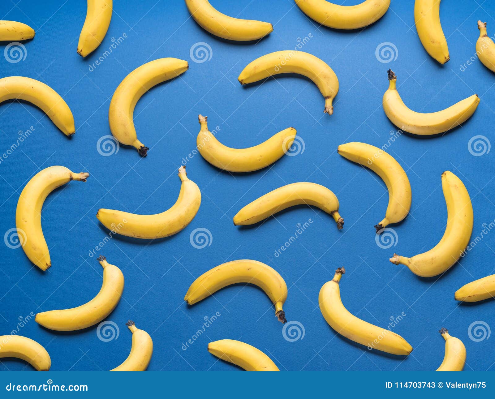 Bananas on the Blue Background. Stock Image - Image of macro, studio ...