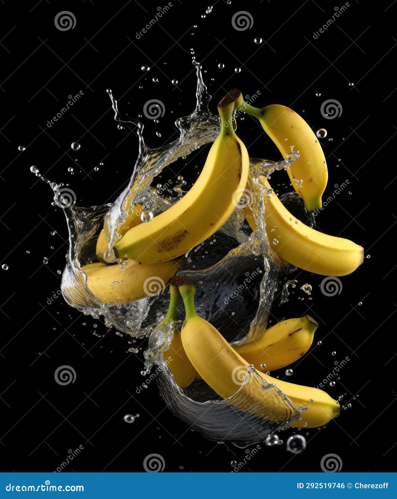 Bananas Fall into the Water Stock Photo - Image of underwater, closeup ...