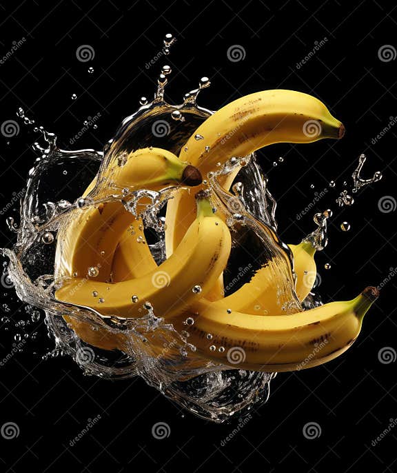Bananas Fall into the Water Stock Photo - Image of splashing, drop ...