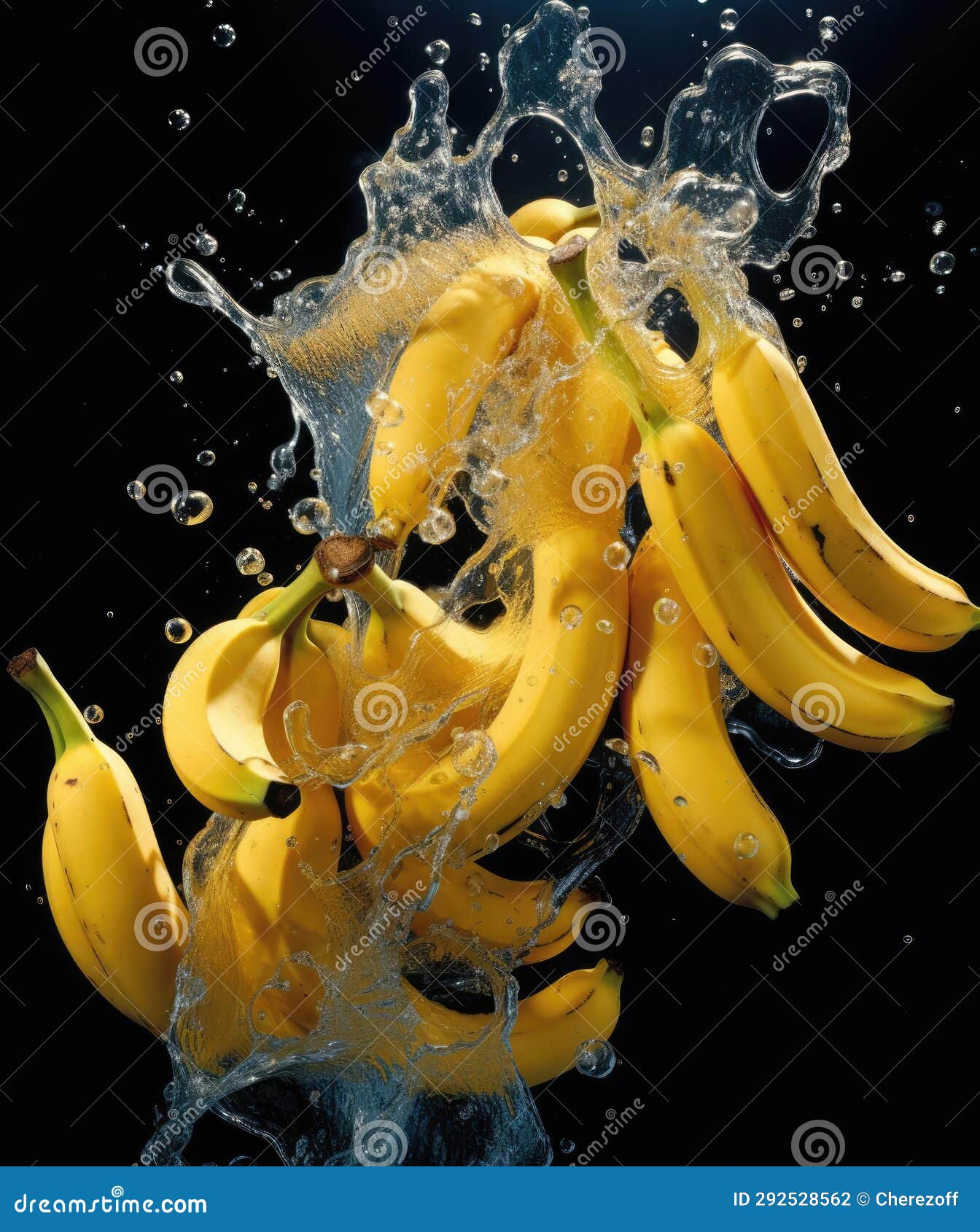 Bananas Fall into the Water Stock Photo - Image of banana, splashing ...