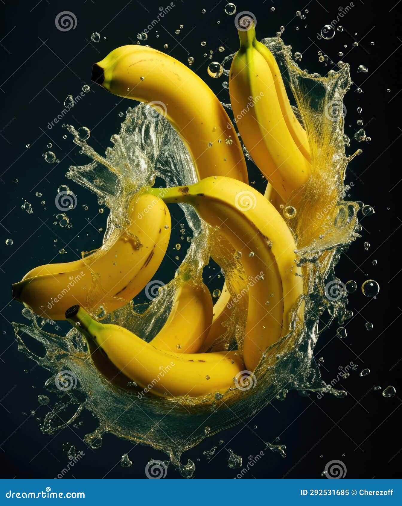 Bananas Fall into the Water Stock Image - Image of health, green: 292531685