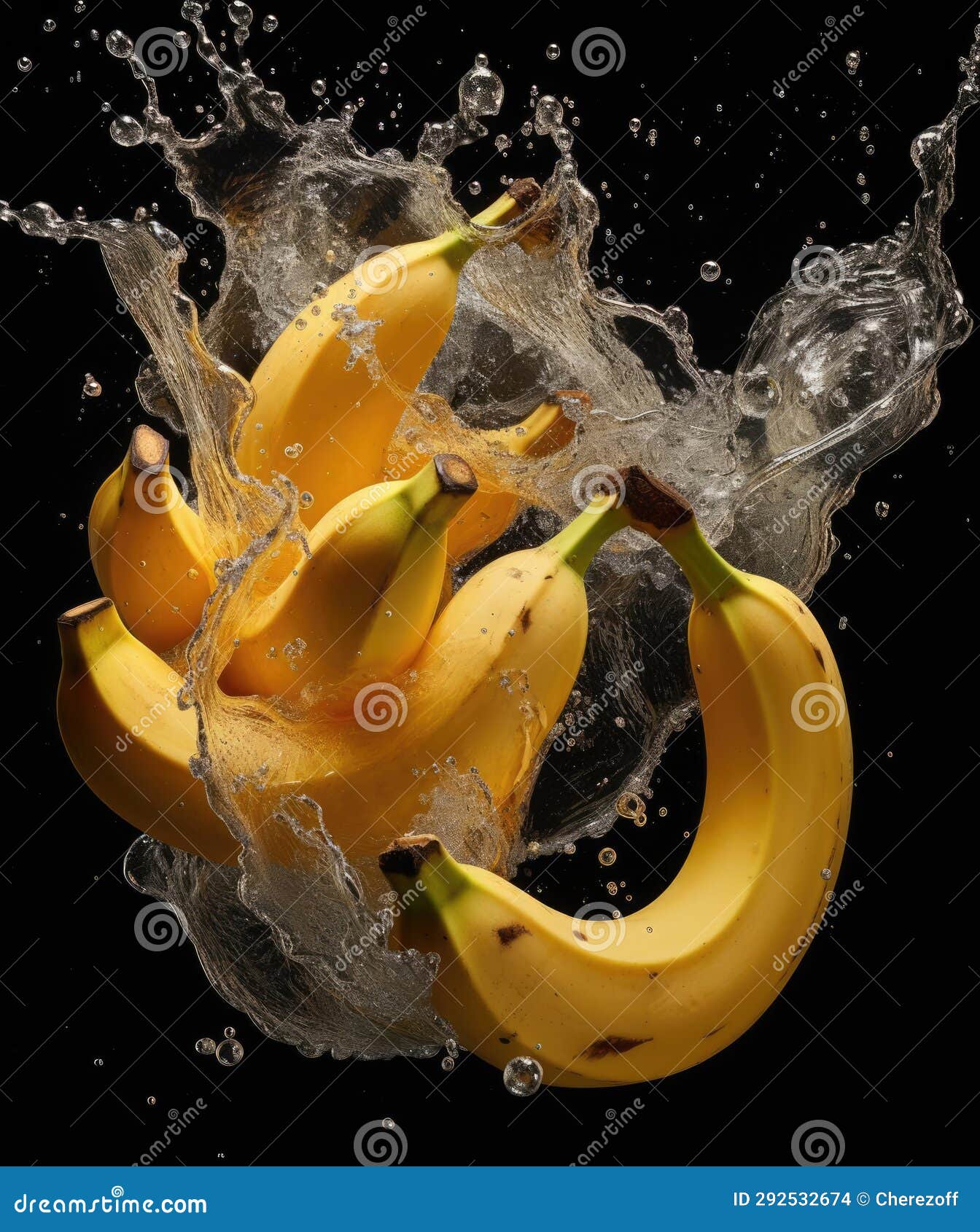Bananas Fall into the Water Stock Photo - Image of drop, natural: 292532674