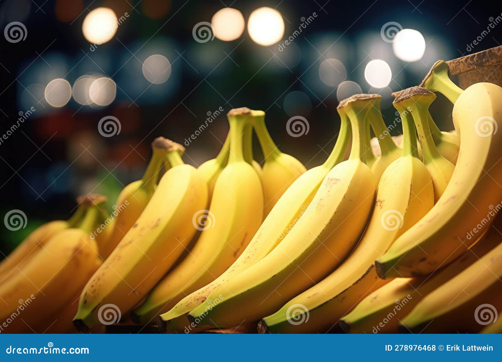 Bananas in a Grocery Store in a Close-up Shot, Macro Shot - Made with ...