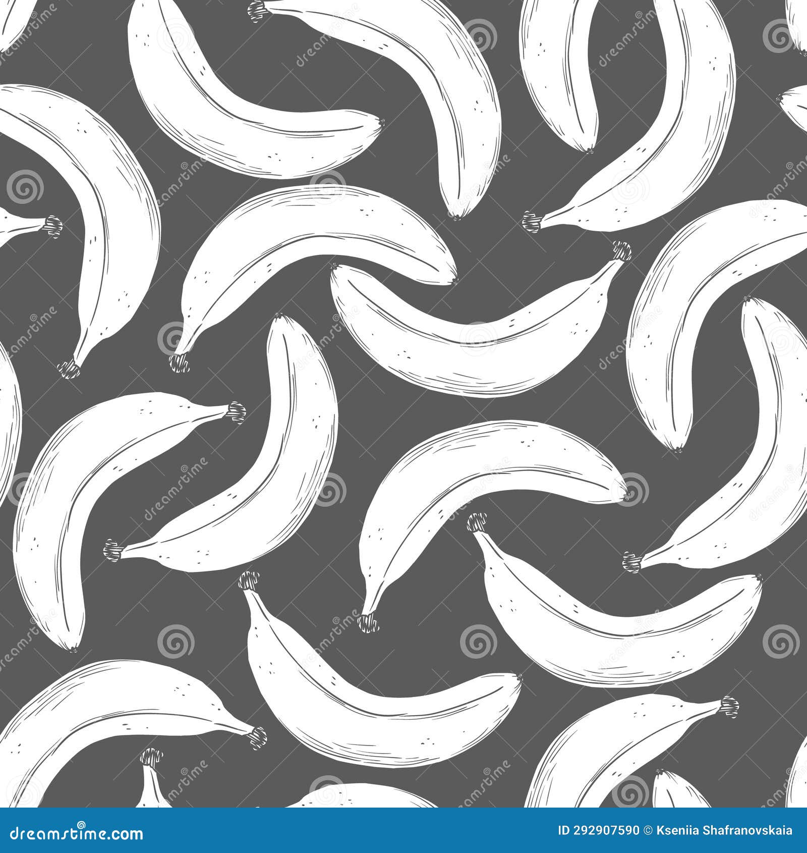 Bananas, Hand Drawn Sketch Linen Vector Seamless Pattern ...