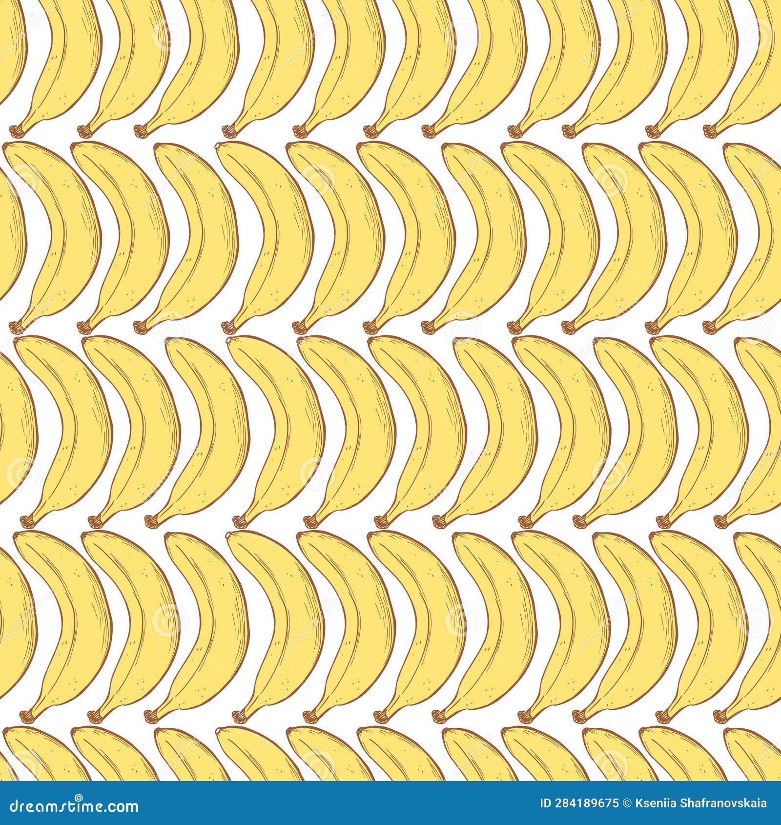 Bananas Hand Drawn Vector Seamless Pattern Stock Vector - Illustration of doodle, juicy: 284189675