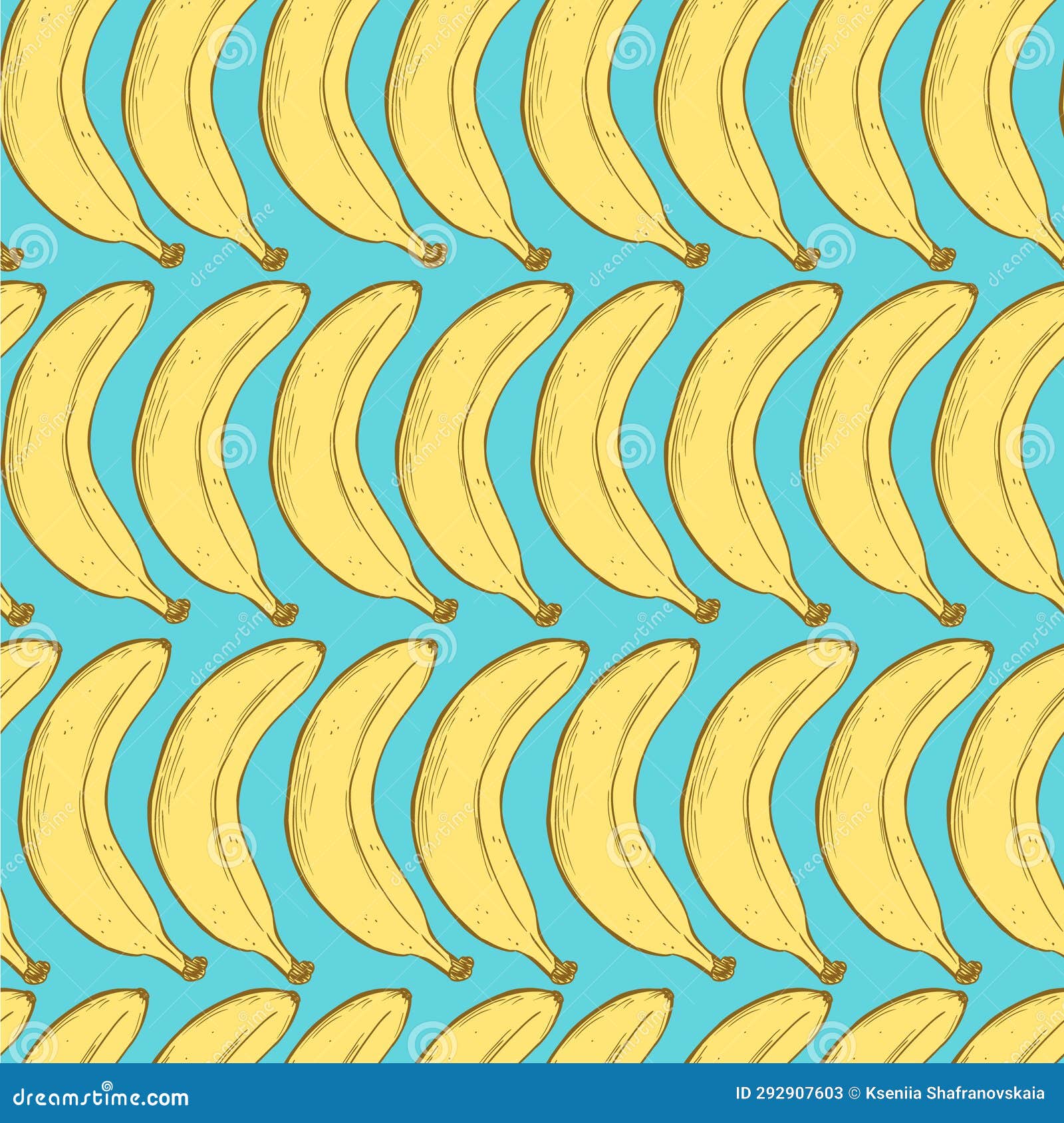 Bananas, Hand Drawn Sketch Linen Vector Seamless Pattern ...