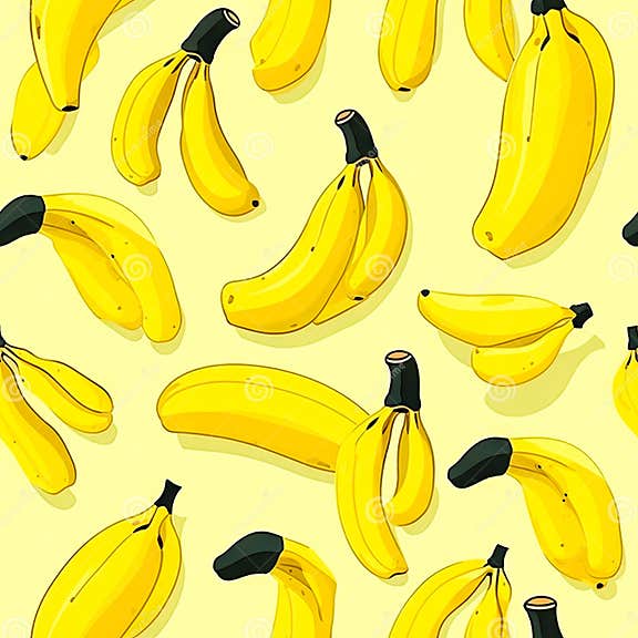 Bananas Pattern Banner Wallpaper Simple Background Stock Image - Image ...