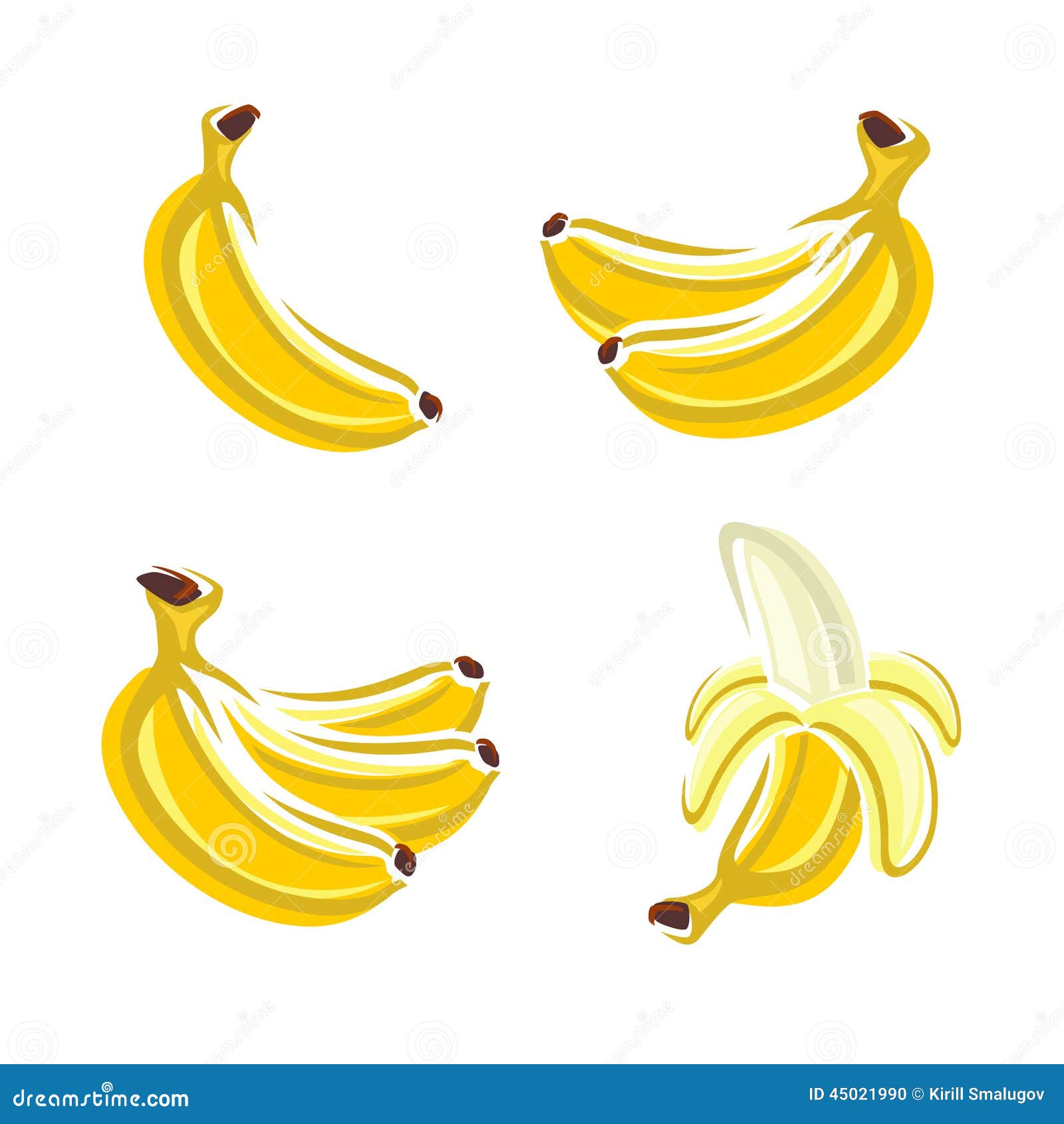 Bananas set. Vector stock vector. Illustration of banana - 45021990
