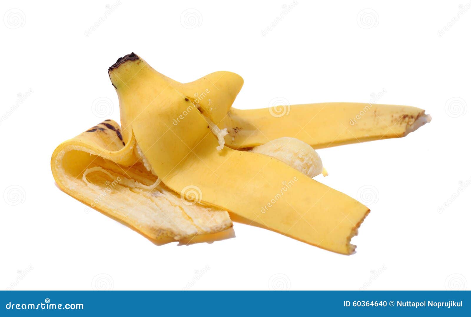 Bananas Skin Isolated On White Background. Banana Peel Royalty-Free ...