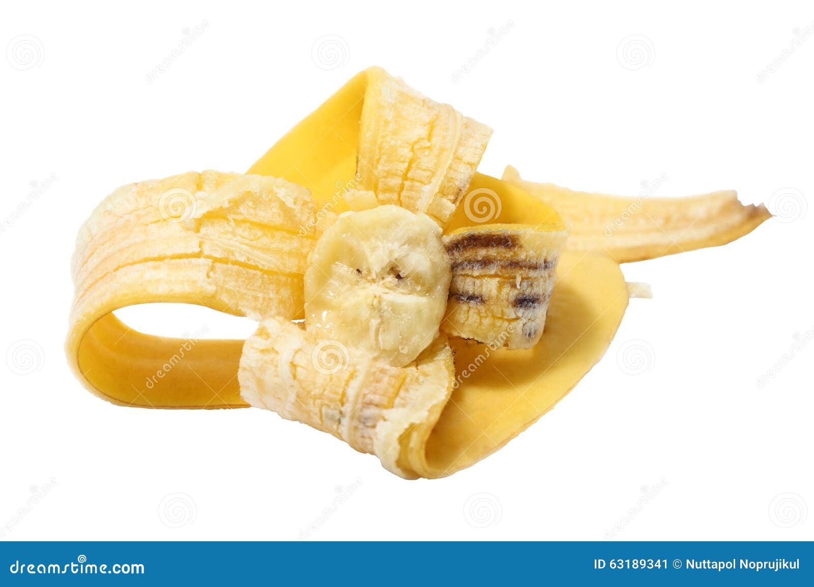 Bananas Skin Isolated On White Background. Banana Peel Royalty-Free ...