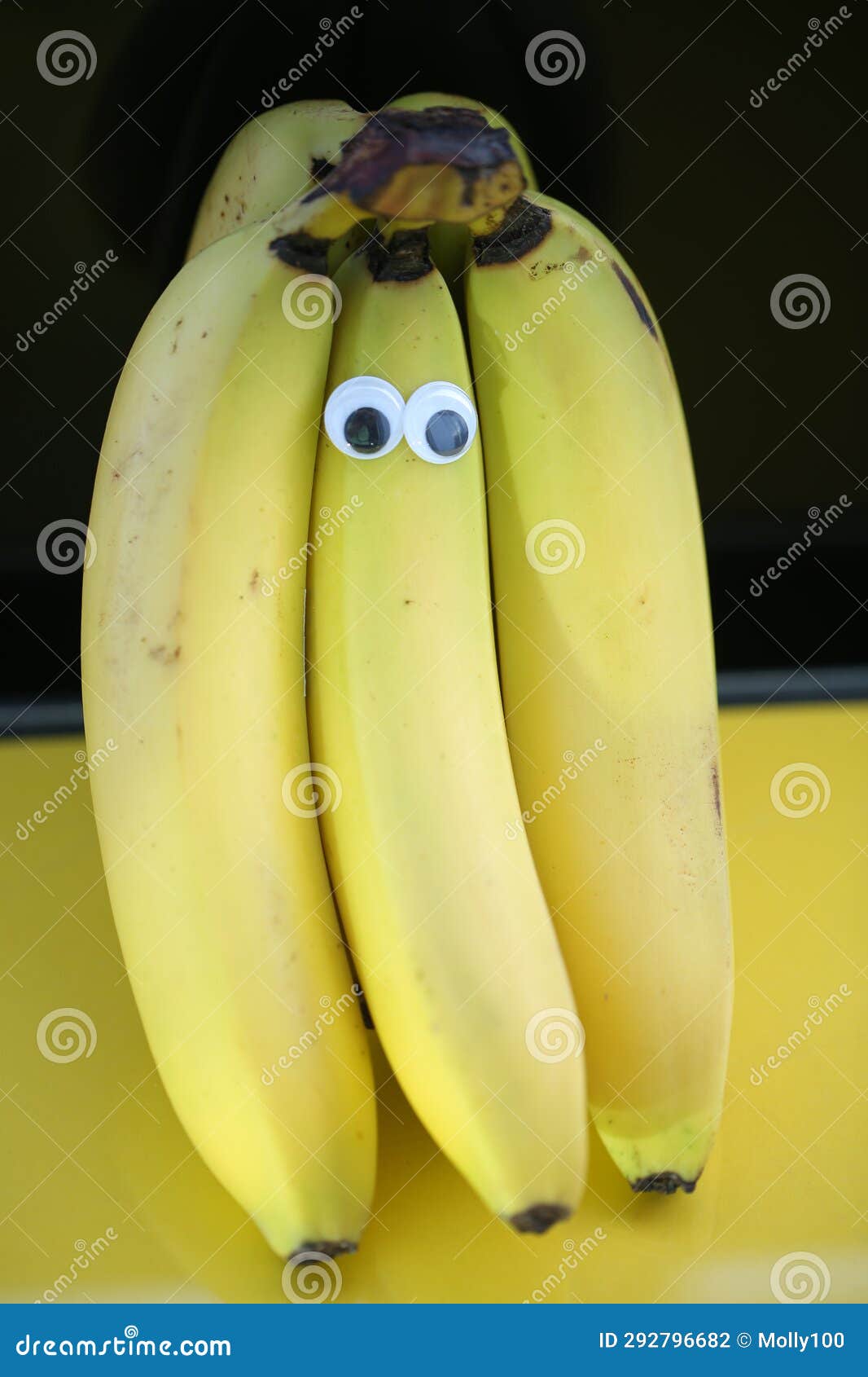 Bananas On A String, Yellow Background, Funny Bananas With Eyes ...