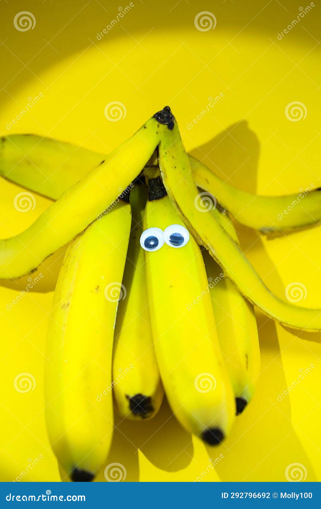 Bananas On A String, Yellow Background, Funny Bananas With Eyes ...