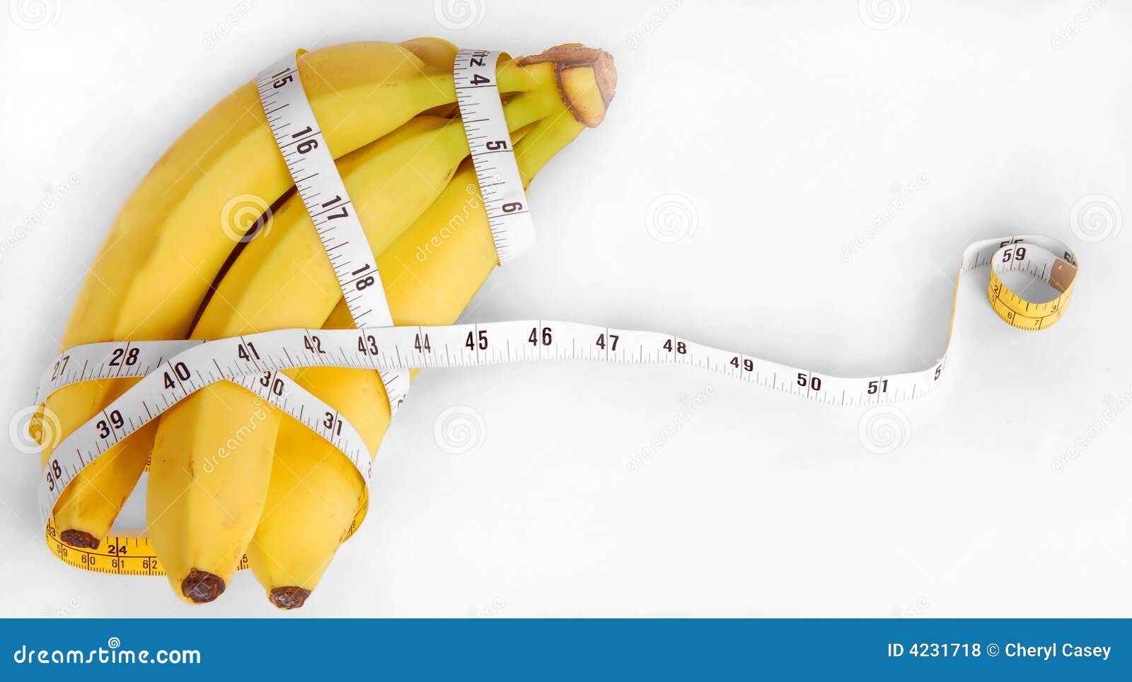 Bananas and Tape Measure stock photo. Image of meal, health - 4231718