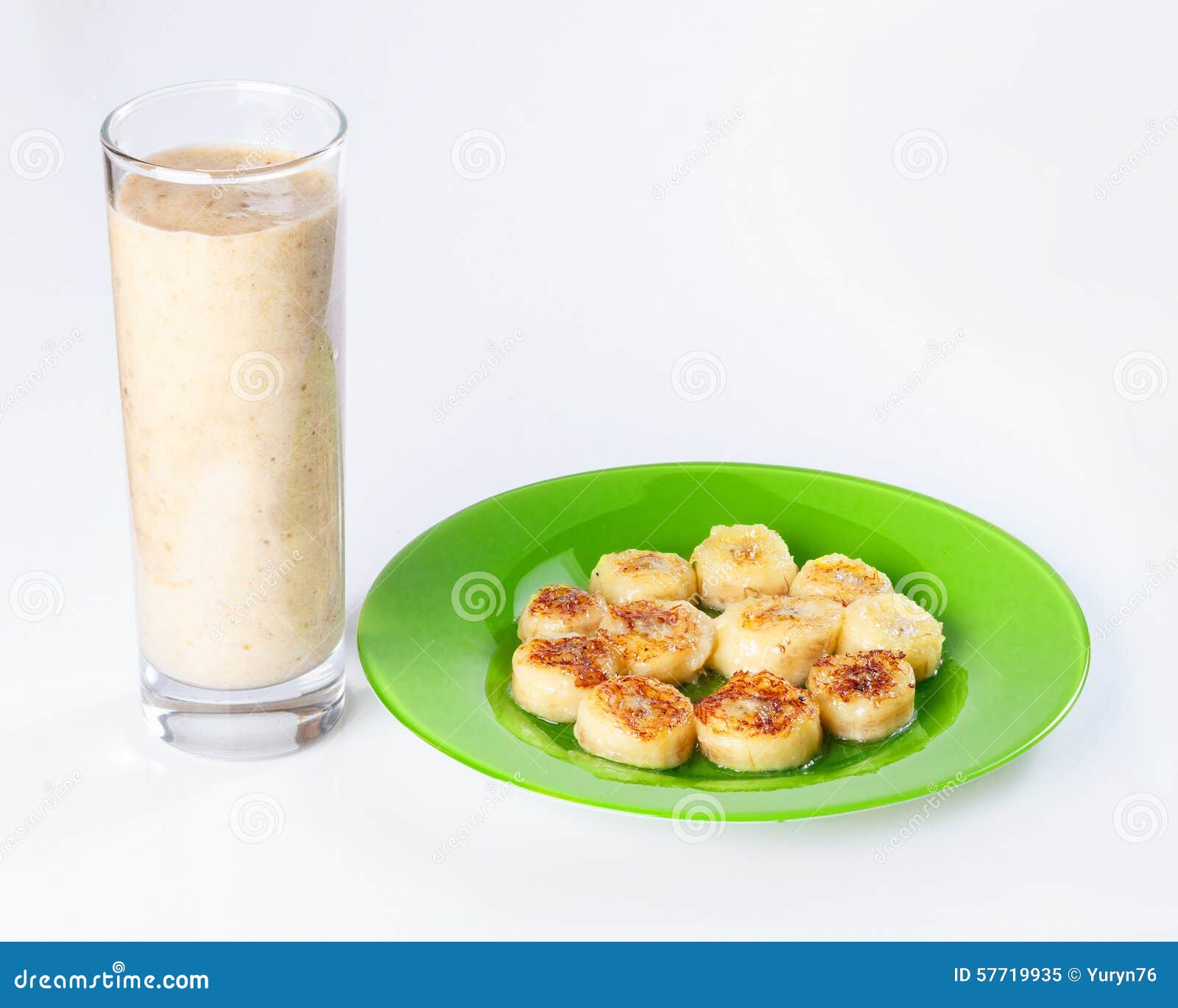 Bananensaft, Gebratene Bananen Stockbild - Bild von gesund, platte ...