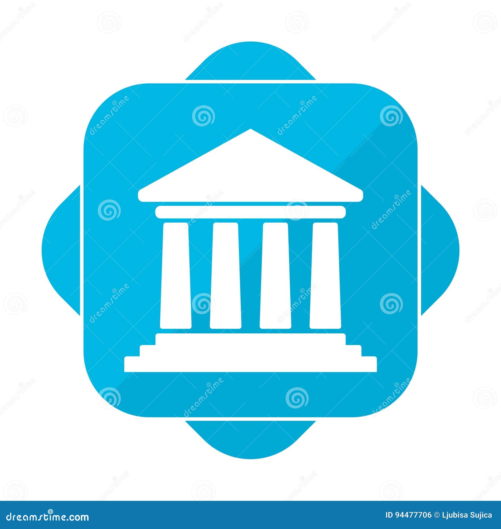 Banca Quadrata Blu Dell'icona Illustrazione Vettoriale - Illustrazione ...