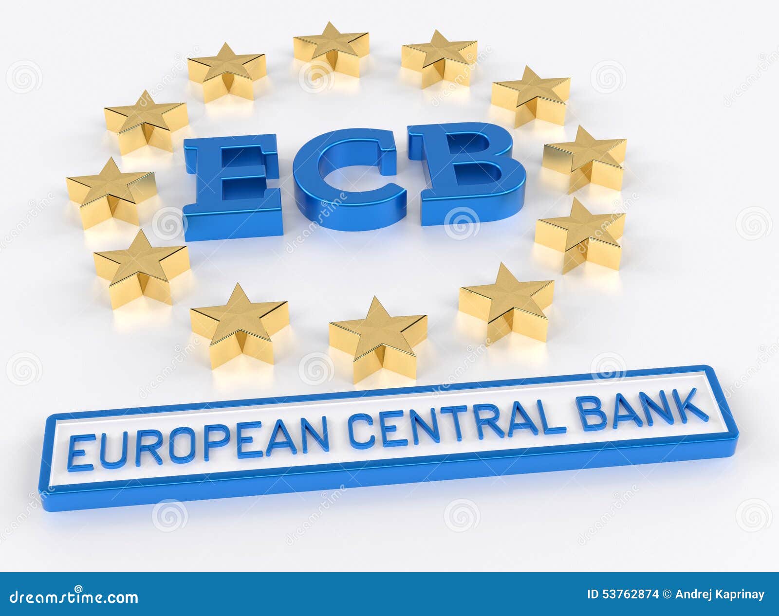 Banco Central Europeu Do BCE - 3D Rendem Imagem de Stock Editorial ...