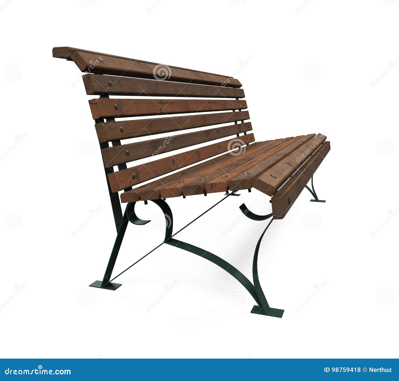 Banco De Parque De Madera Aislado Stock de ilustración - Ilustración de ...