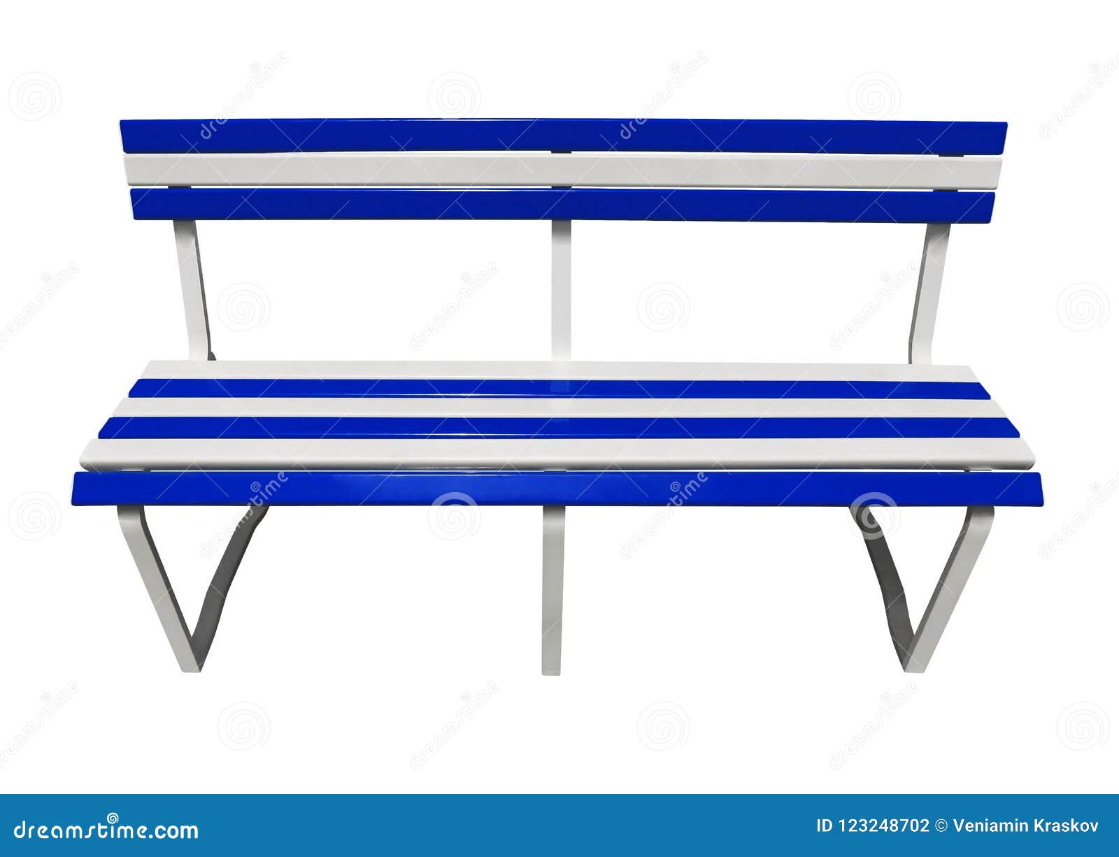 Banco De Parque De Madera - Azul Blanco Foto de archivo - Imagen de ...