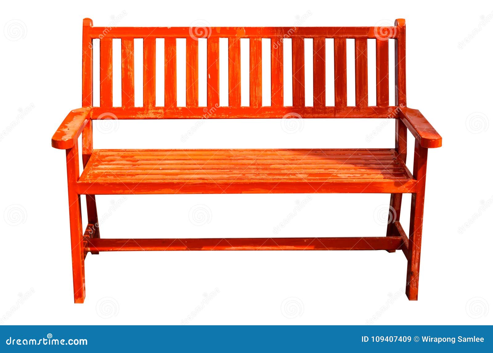 Banco di legno rosso immagine stock. Immagine di distendasi - 109407409