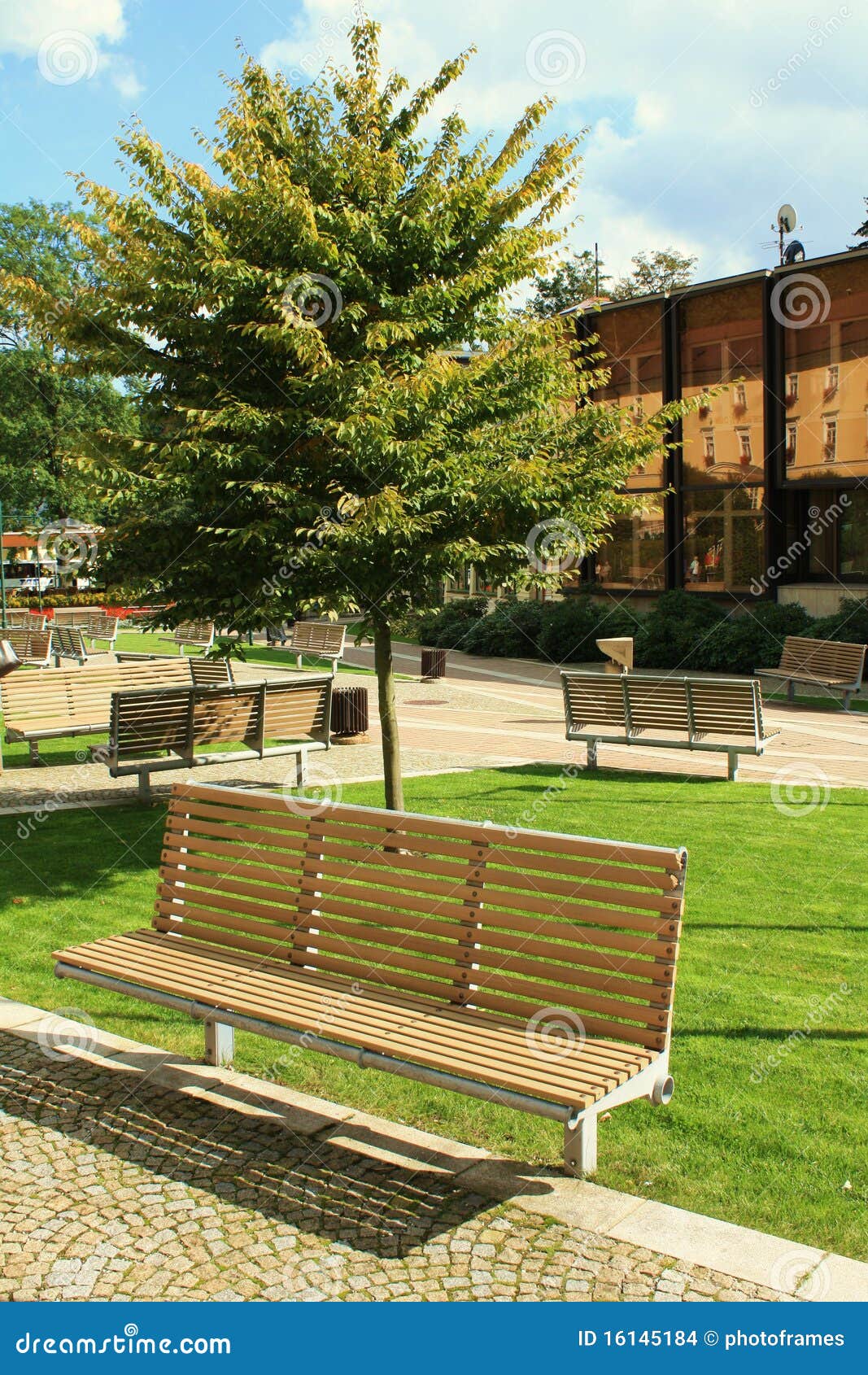 Banco En El Parque De La Ciudad Foto de archivo - Imagen de banco ...